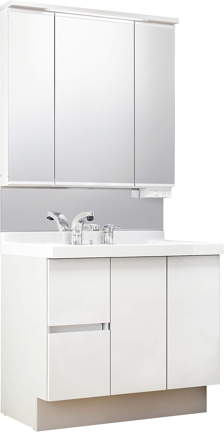 Amazon | LIXIL(リクシル) INAX 洗面化粧台 セット J1シリーズ シングルレバーシャワー水栓 引出タイプ グロスホワイト 間口900mm J1HT1-905S(8)Y ...