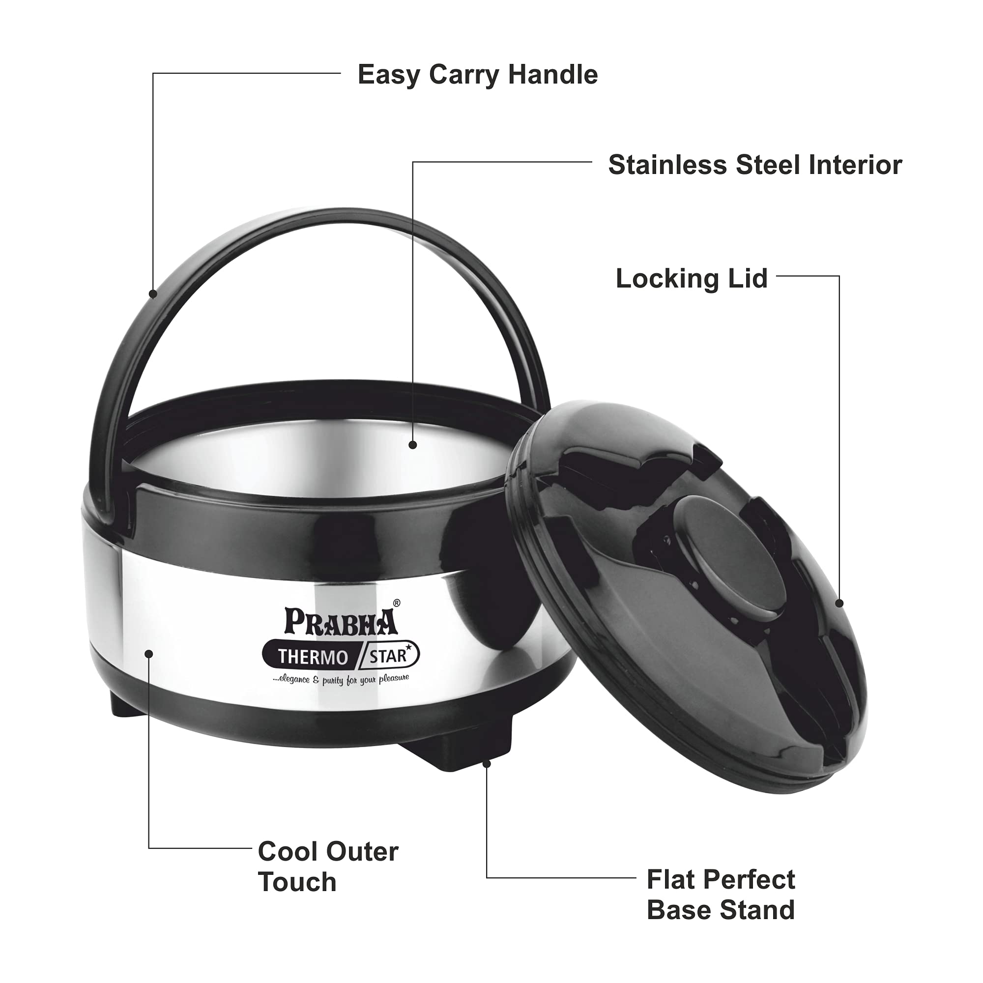 Buy "Prabha Stainless Steel Thermoware Casserole Double Wall Insulated ...