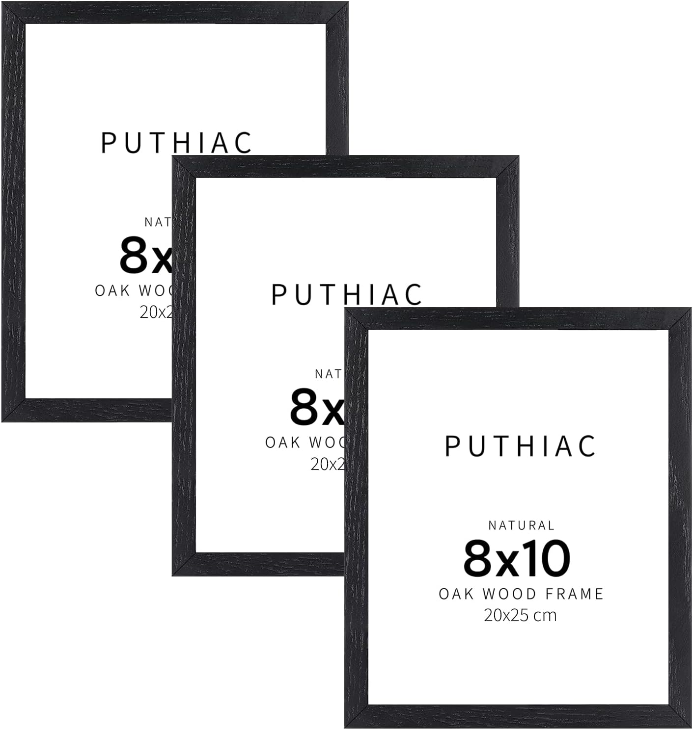 Amazon.com - puthiac 8x10 Black Oak Wood Picture Frame -8"x10" Frame ...