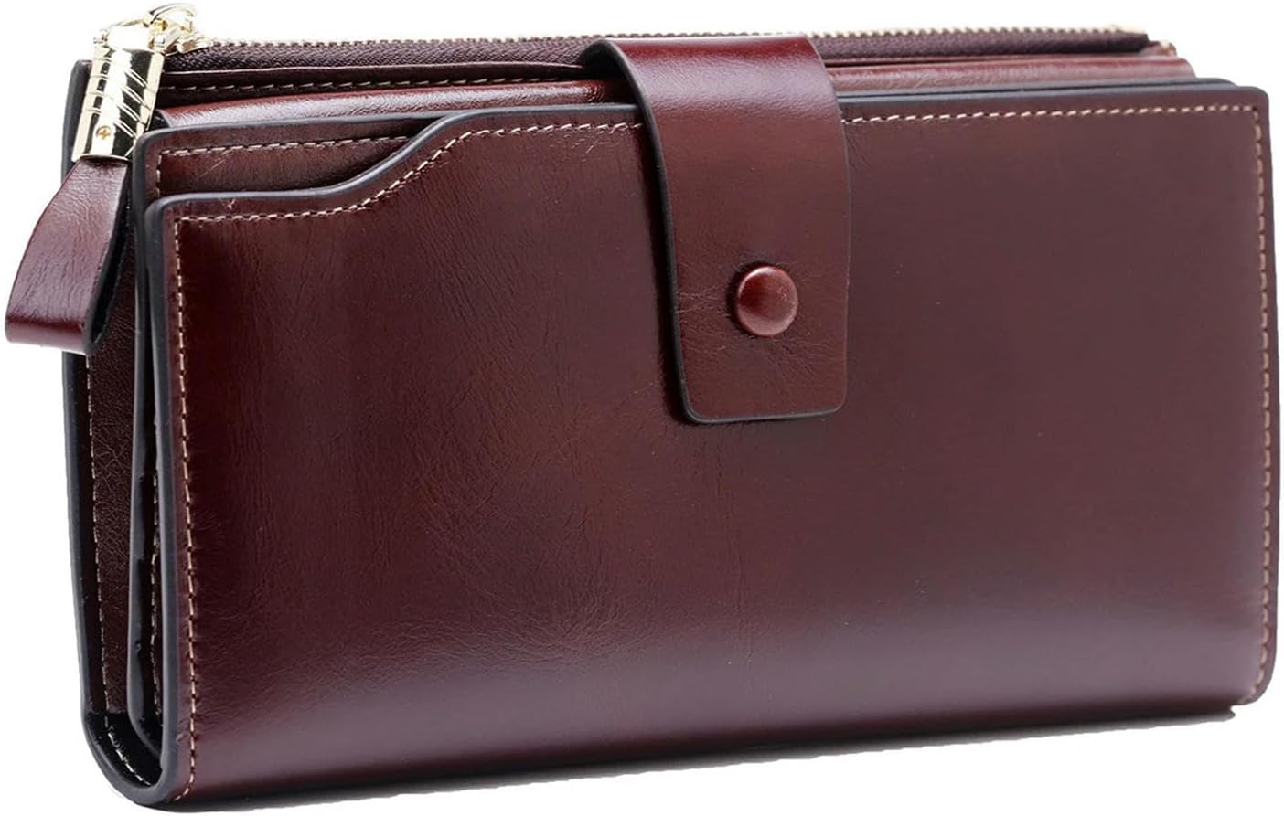 Amazon.com: New Women Genuine Leather Wallets Female Zipper Purses Big ...