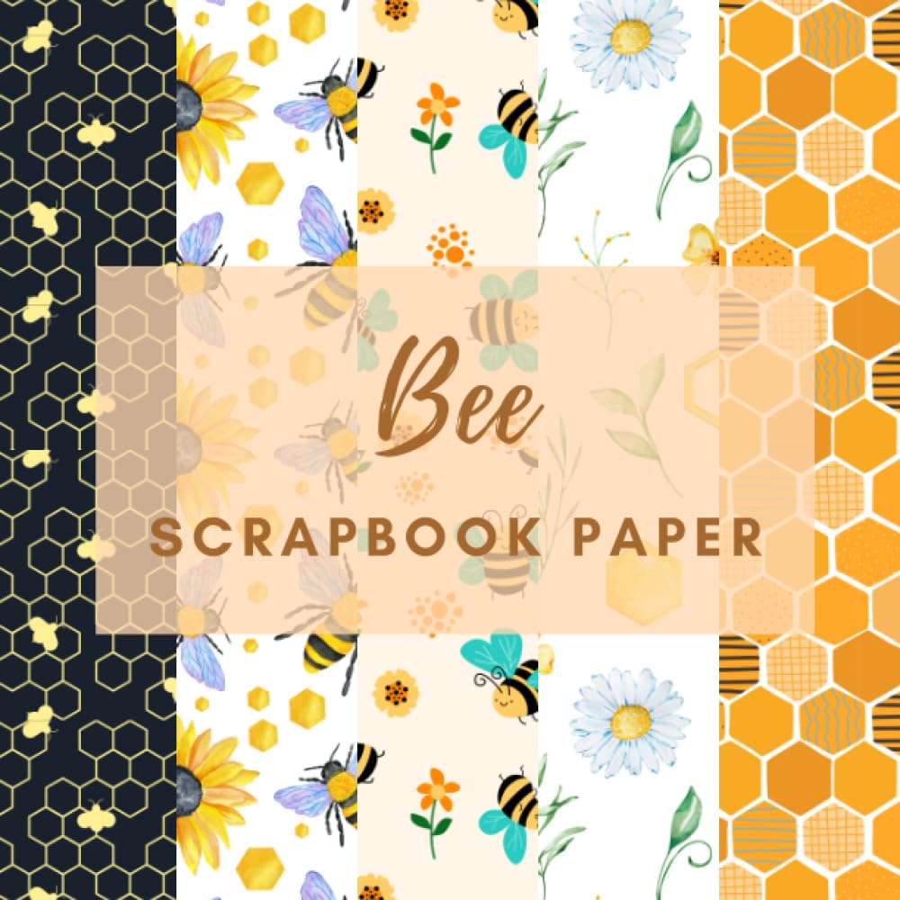 Bee Scrapbook Paper: Double Sided Decorative Craft Paper Pad Designs ...