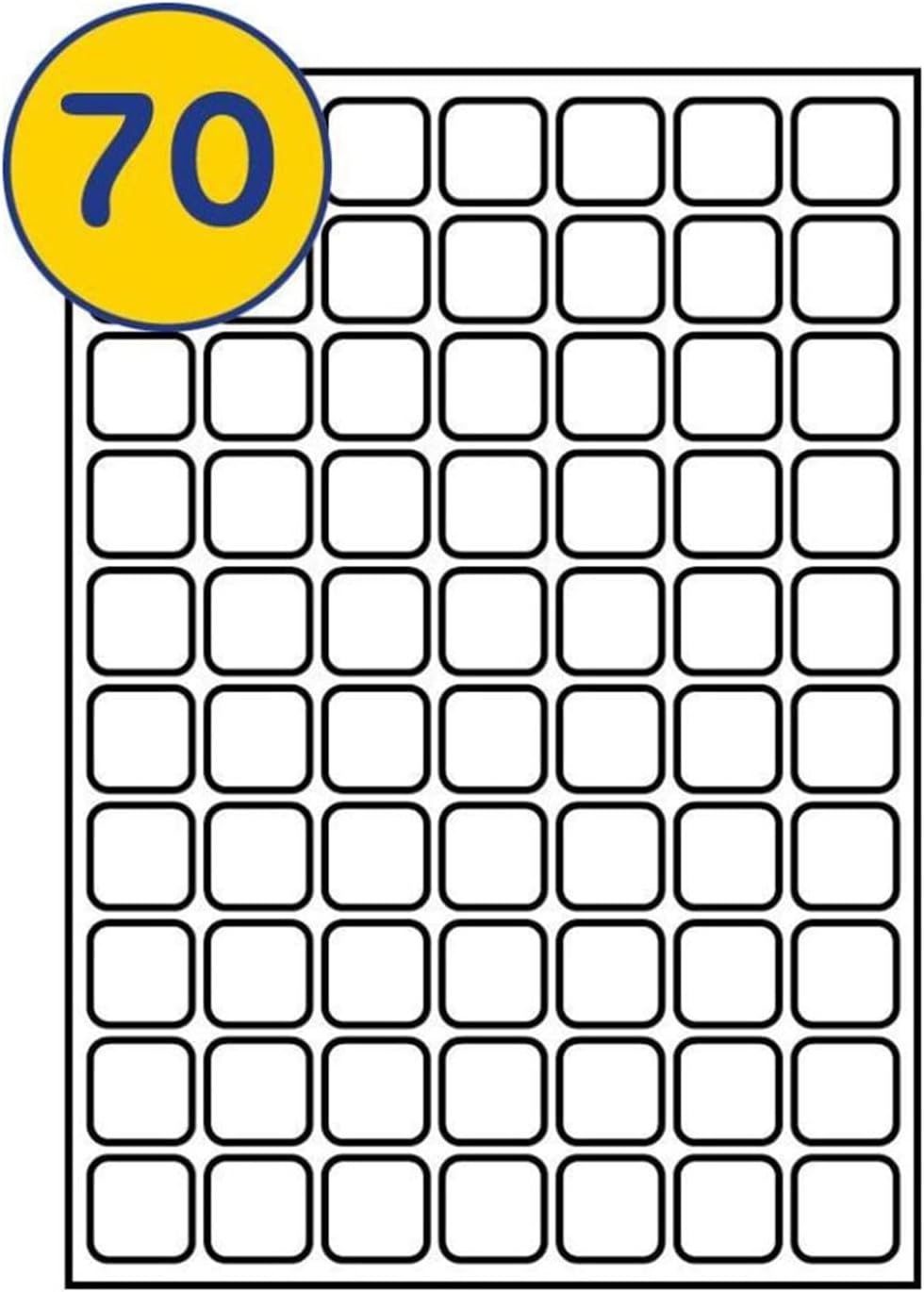 LABELS4U 20 Sheets A4, 70 Labels per Sheet, Size 25 x 25mm (1400 Labels ...