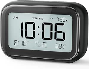 Amazon.com: NOKLEAD Digital Alarm Clock Bedside - Battery Powered Clock ...