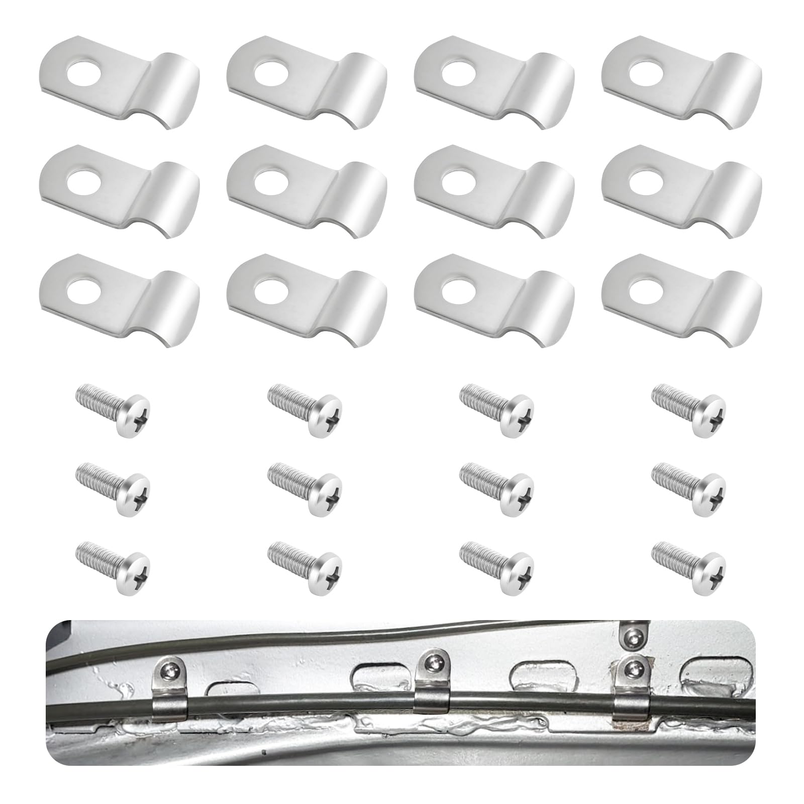 Amazon.com: 12PCS Brake Line Clamp with 12PCS Screw Set,Stainless Steel ...