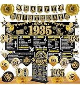 Amazon.com: 90th Birthday Decorations Back in 1935 Table Sign for Men ...
