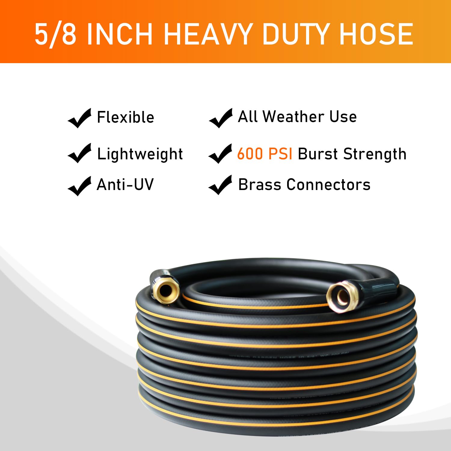 DayisTools Heavy Duty Hybrid Garden Hose 100 ft, Flexible Water Hose 5/ ...