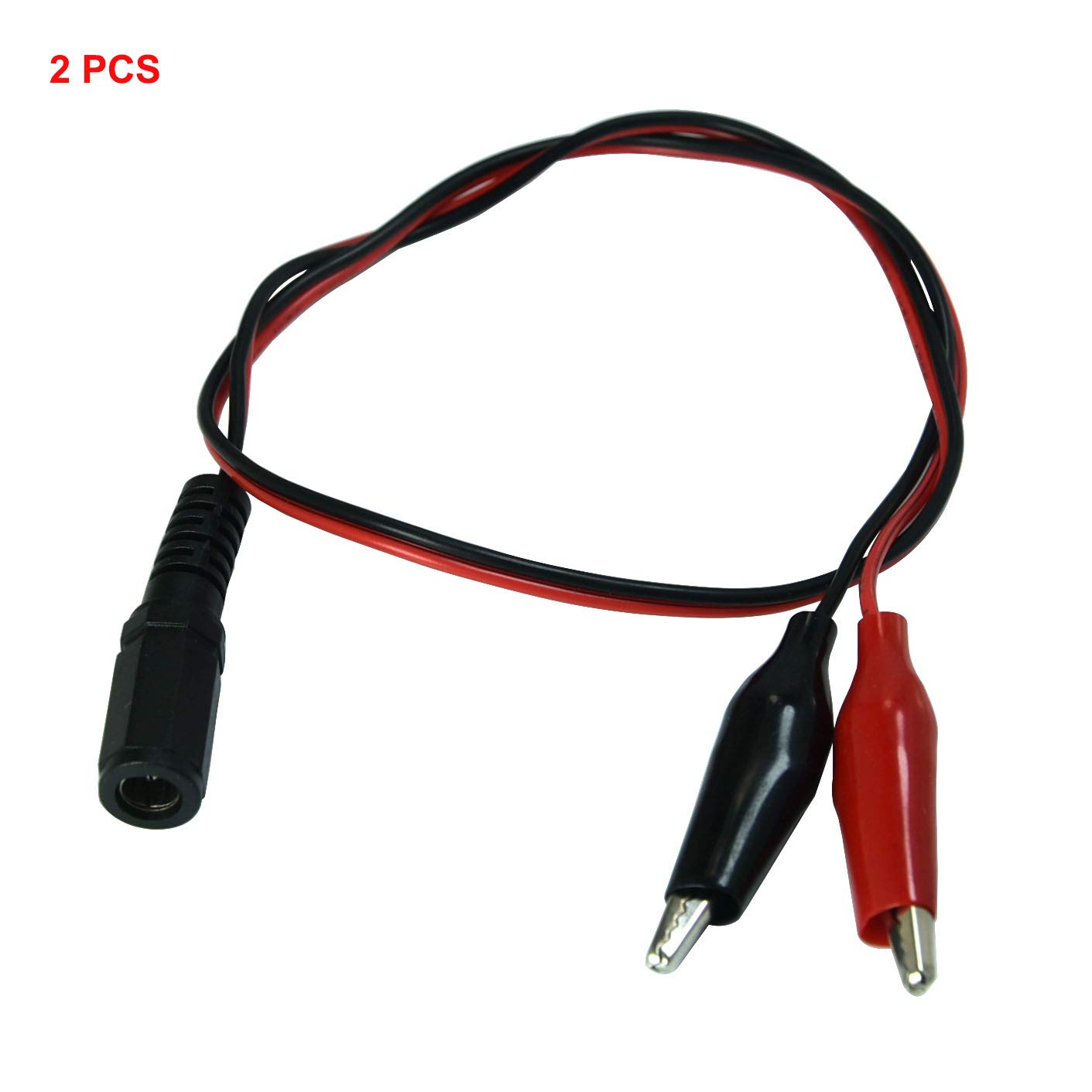 Buy FILSHU5.5x2.1mm DC Barrel Female Plug to Dual Alligator Clips ...