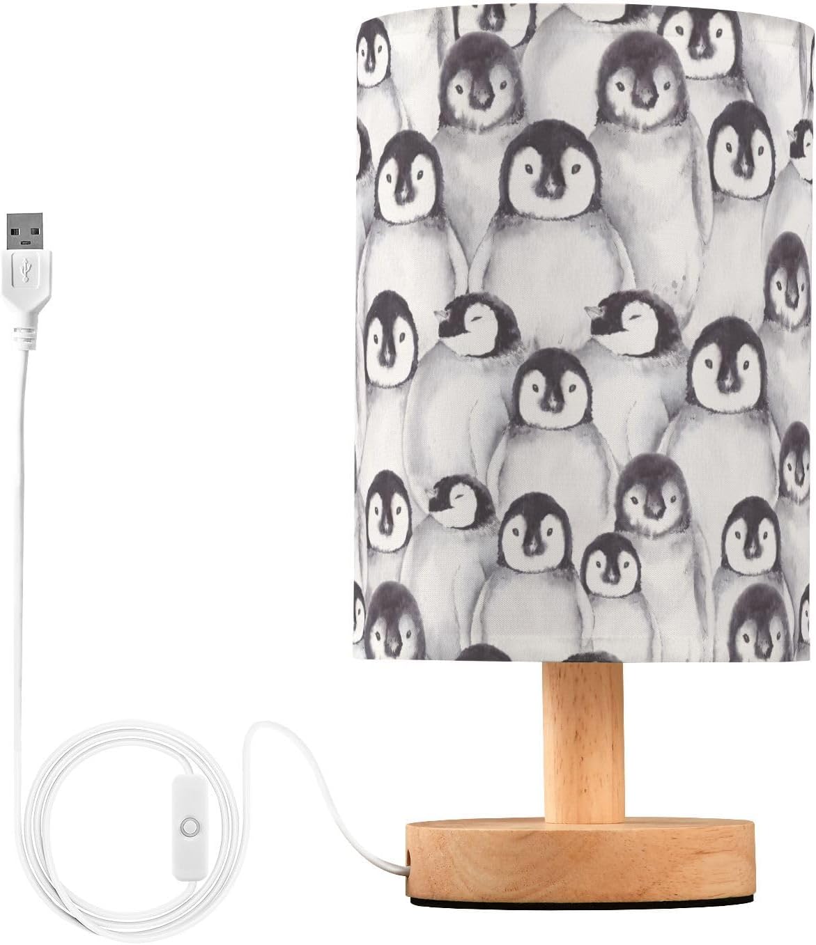 SPRIPORT Cute Penguins Bedside Table Lamp for Bedroom Nightstand Lamp ...