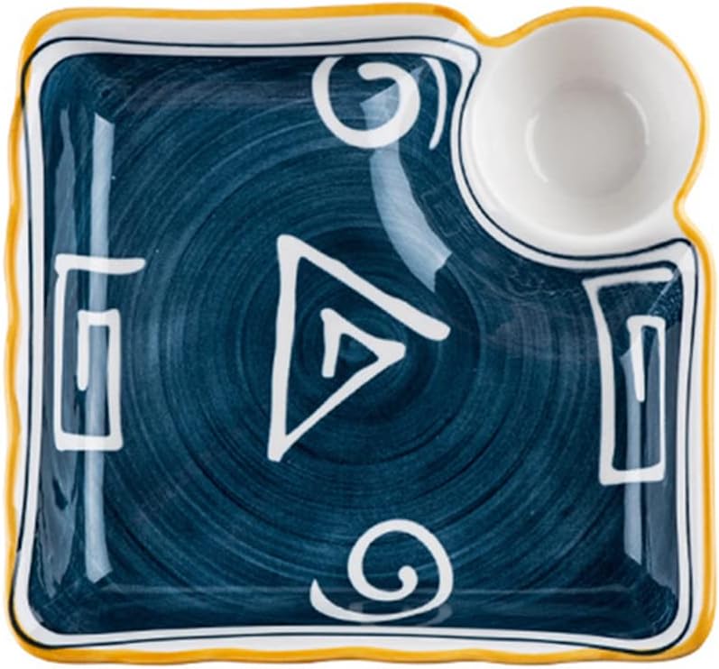Amazon.com | Ceramic Dumpling Plate with Dipping Saucer, 7.5 inch ...