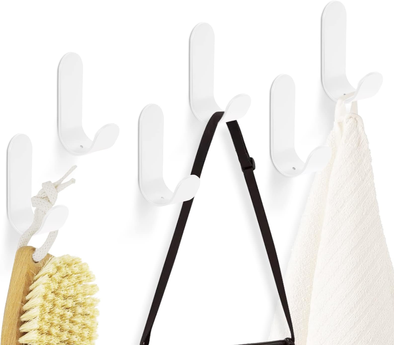 NeuWee Self Adhesive Hooks, 6 Packs Coat Hooks for Wall, Heavy Duty ...