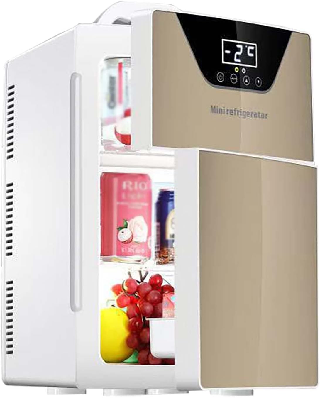Mini geladeira com freezer, refrigerador portátil e aquecedor ...