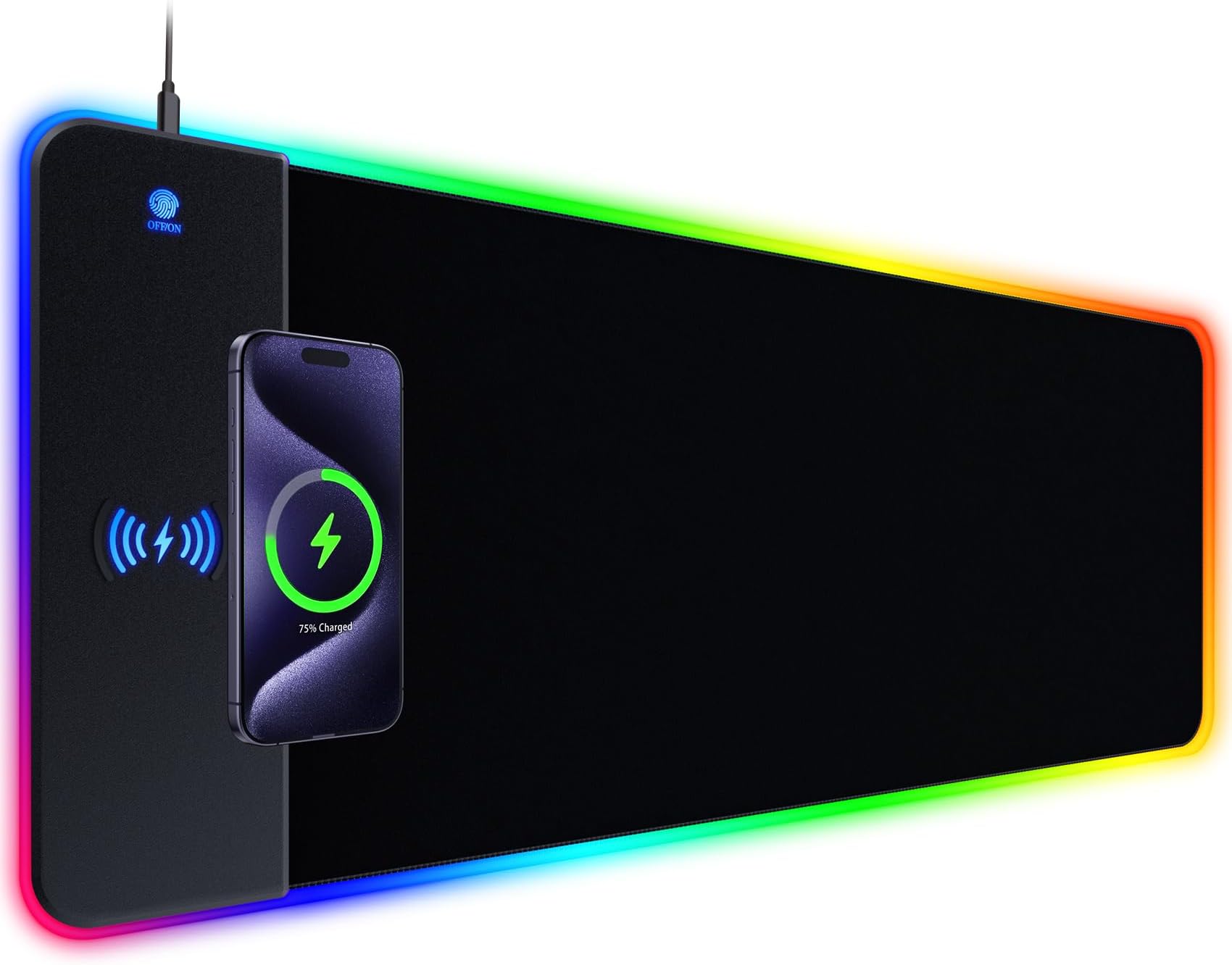 Amazon.com: RGB Gaming Mouse Pad with 15W Wireless Charging, Extra ...