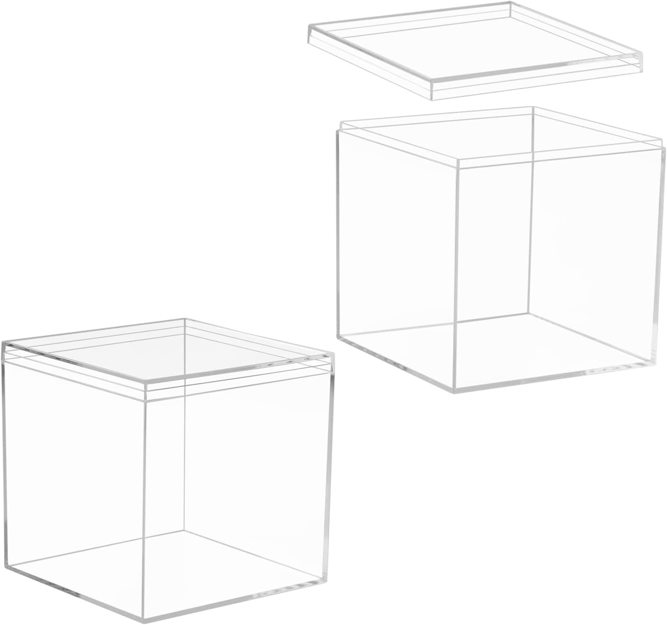 Amazon.com: KissYou Large Acrylic Box With Lid Clear Acrylic Boxes 2 ...