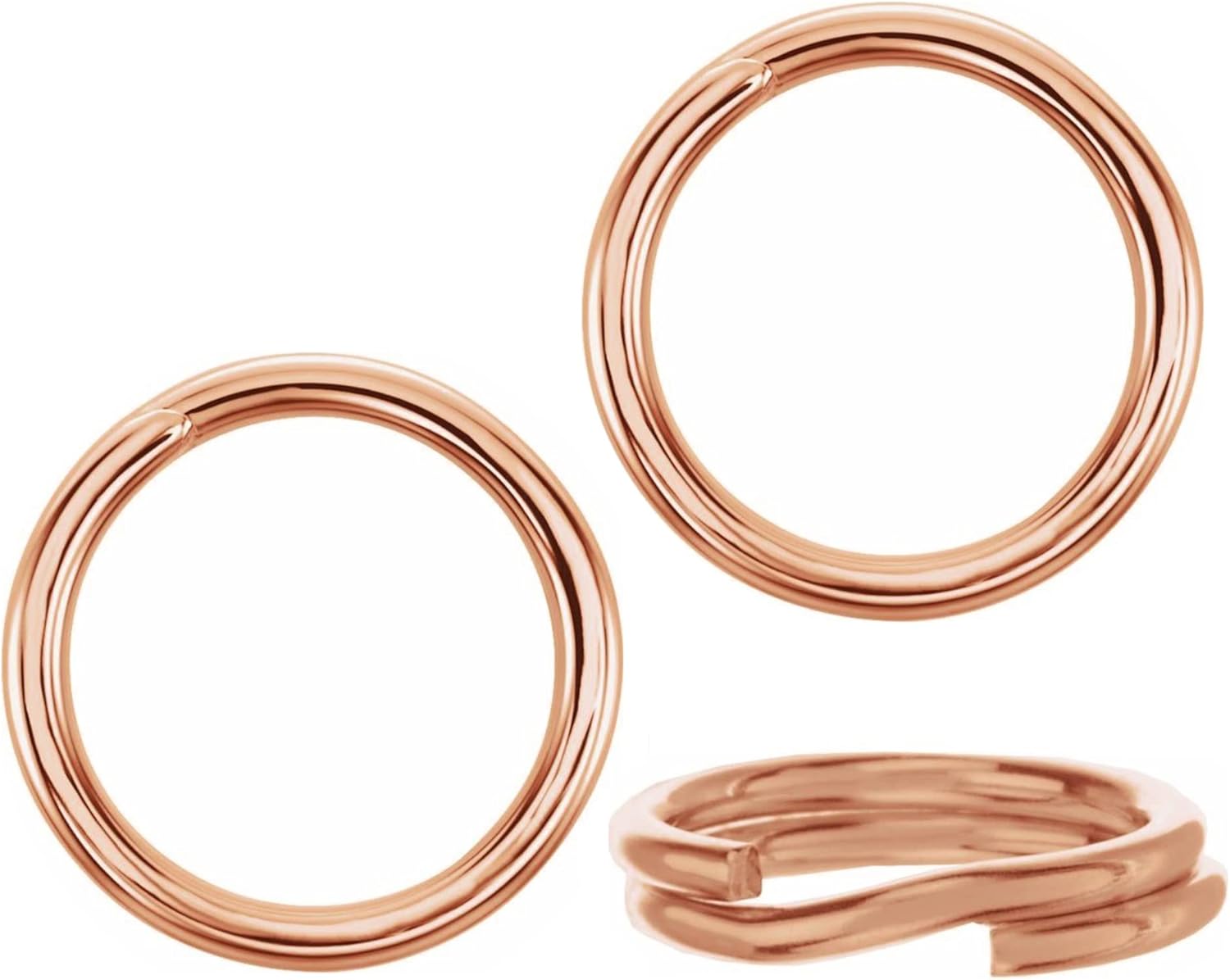 Amazon.com: inBLISS 14k Rose Gold Split Ring 6.5mm (2-Pieces): Clothing, Shoes & Jewelry