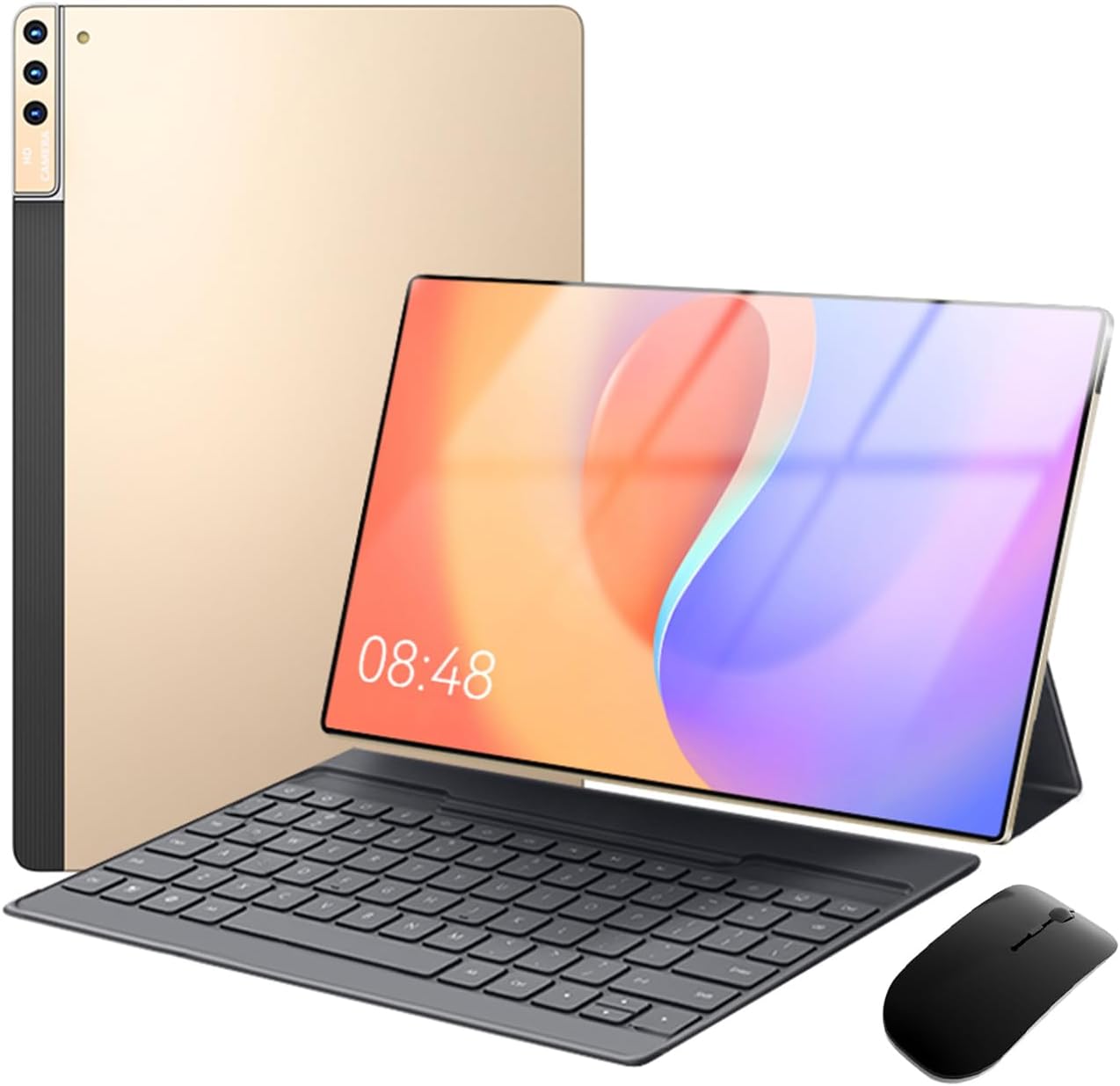 2 em 1 Tablet com Case, Teclado e Mouse, 10,1 polegadas Tablet Android ...