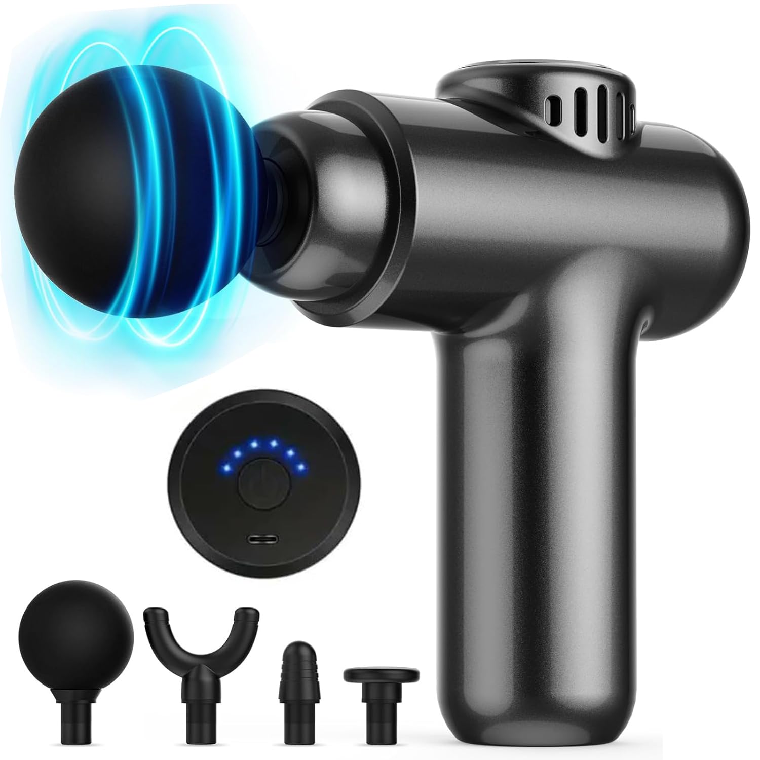 Massage Gun Deep Tissue, Portable Muscle Massage Device with 4 Massage ...