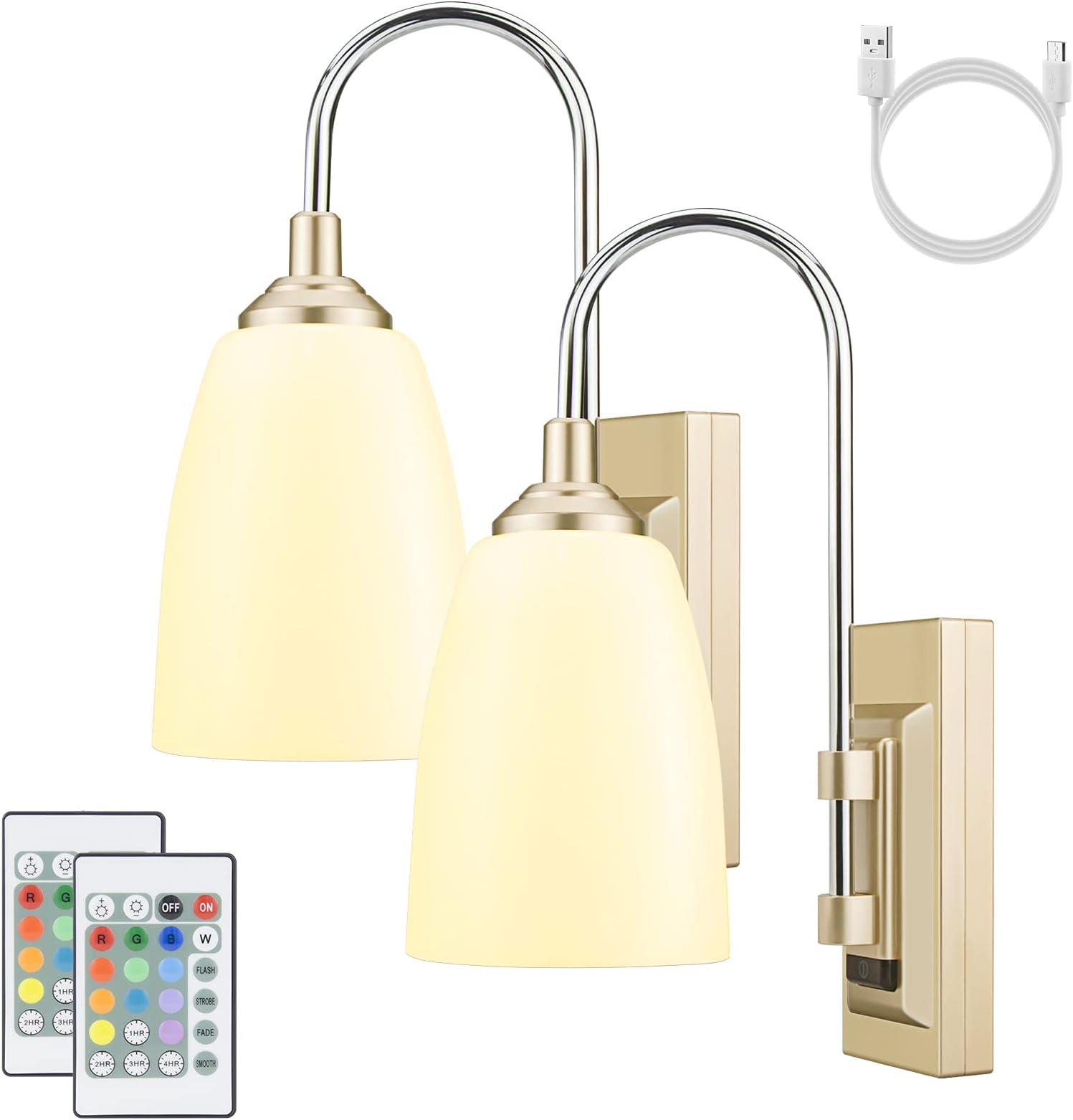 LUXSWAY Wall Sconce with 12 Color Changing,Wall Mounted Light, Wall ...