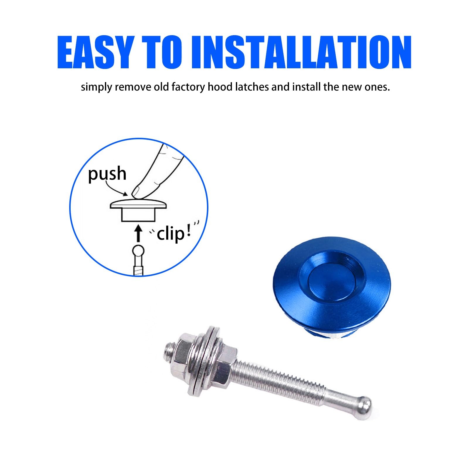 Snapklik.com : ZKFAR 2 PCS Push Button Bonnet Pins, Aluminum Quick ...