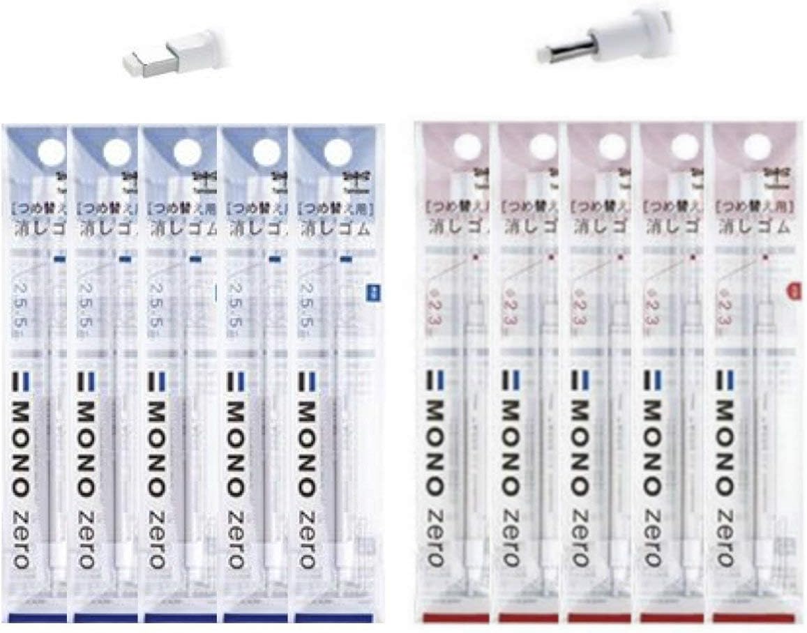 Tombow MONO Zero Pen-Style Eraser (20 refills, 2.3mm round & 2.5mm ...