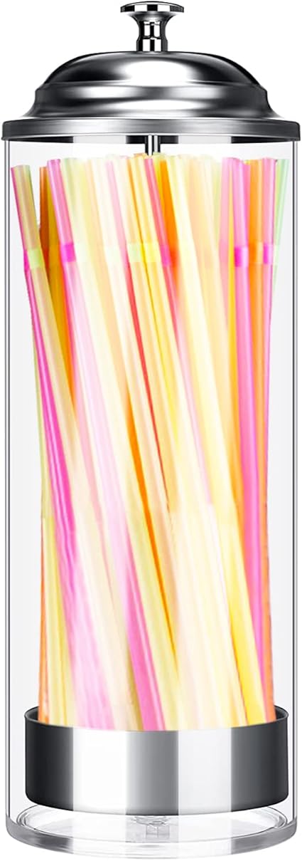 Amazon.com: Glass Straw Dispenser Holder with 100PCs Straws & Stainless ...