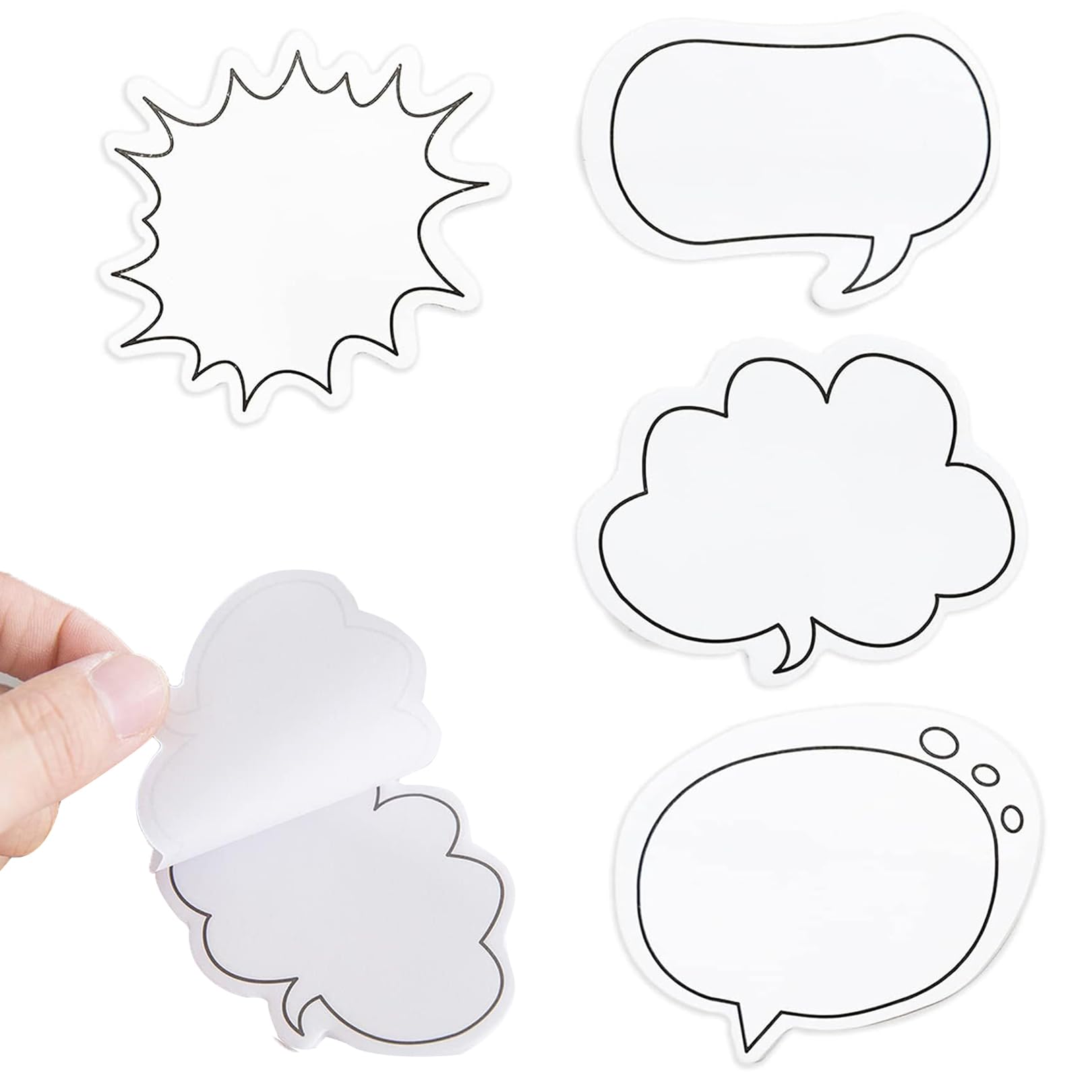 4 Pcs Dialogue Shapes Sticky Notes,Different Shapes Notes,Speech Bubble ...