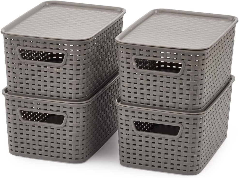 Curver Infinity Dots Set of 4 Rectangular 100% Recycled Storage Boxes ...