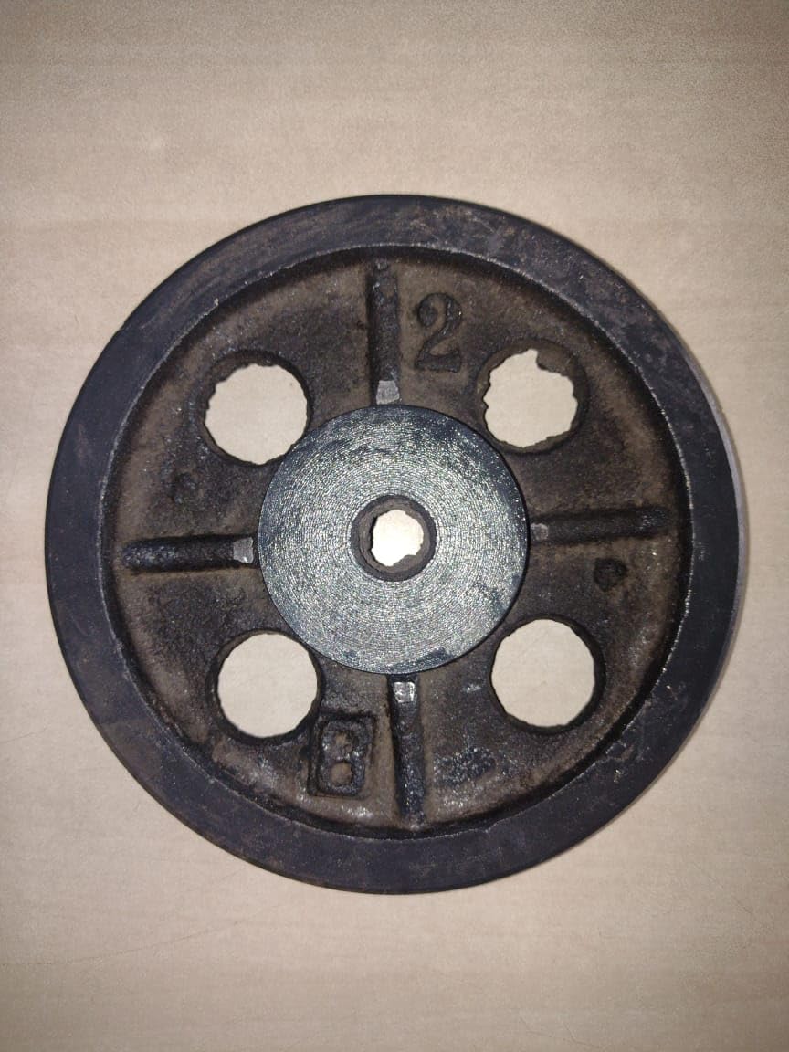 V Belt Pulley 6 inch 2 B Solid | Motor Pulley | Cast Iron - Double ...