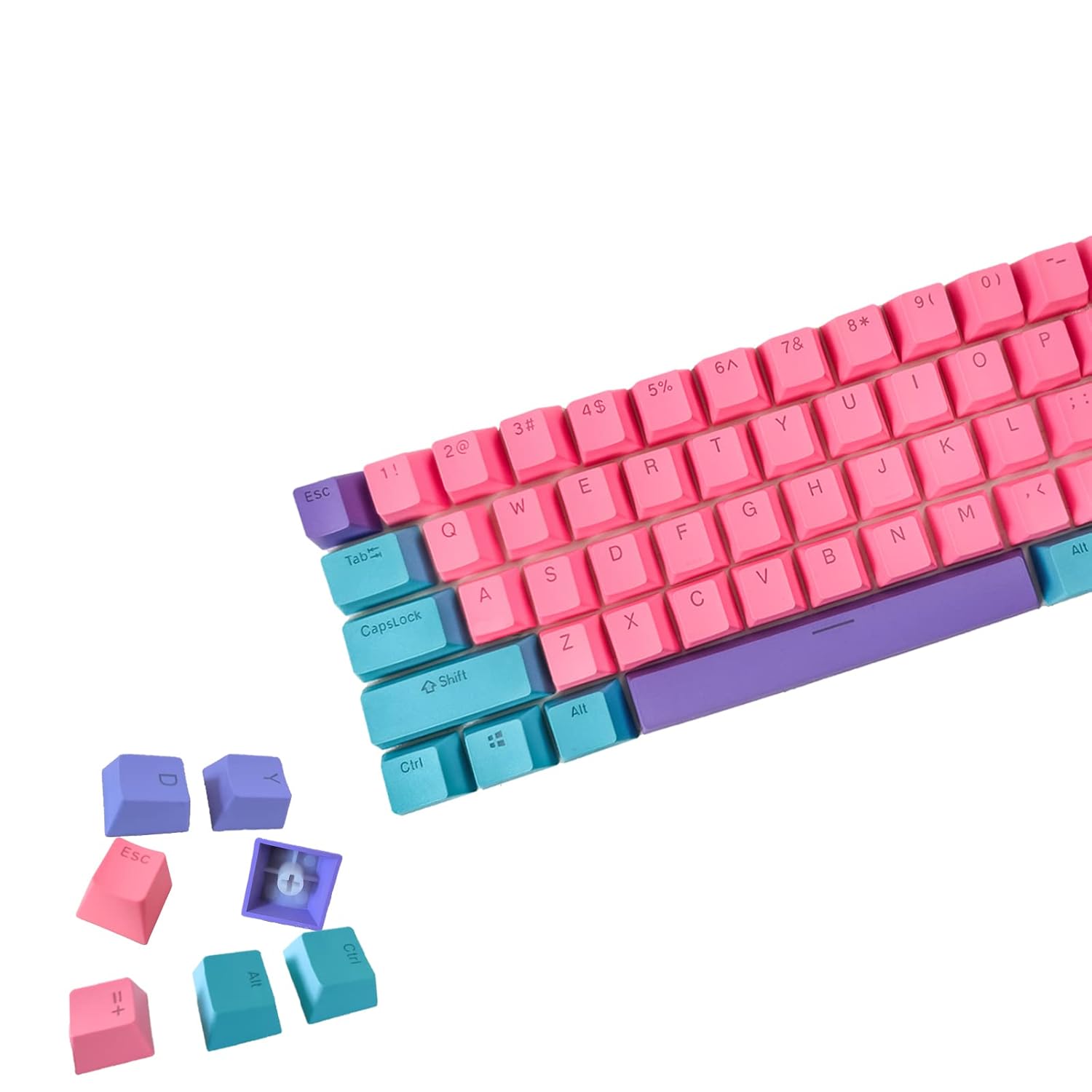 61 Keycaps Backlit PBT,60 percent Mechanical keyboard Keycap set ...