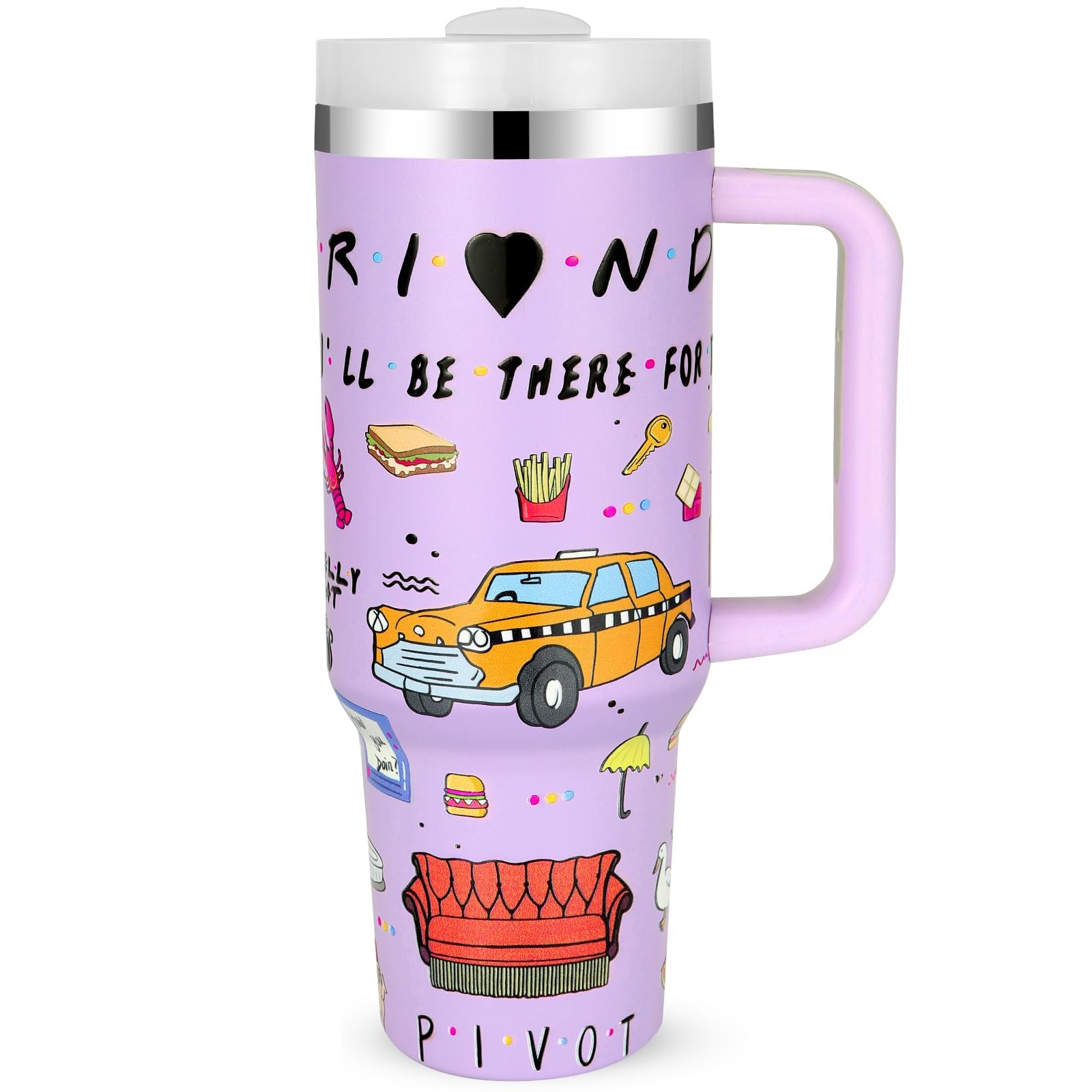 Amazon.com | 40 oz Best Friends Tumbler with Handle and Straw Lid,Funny ...
