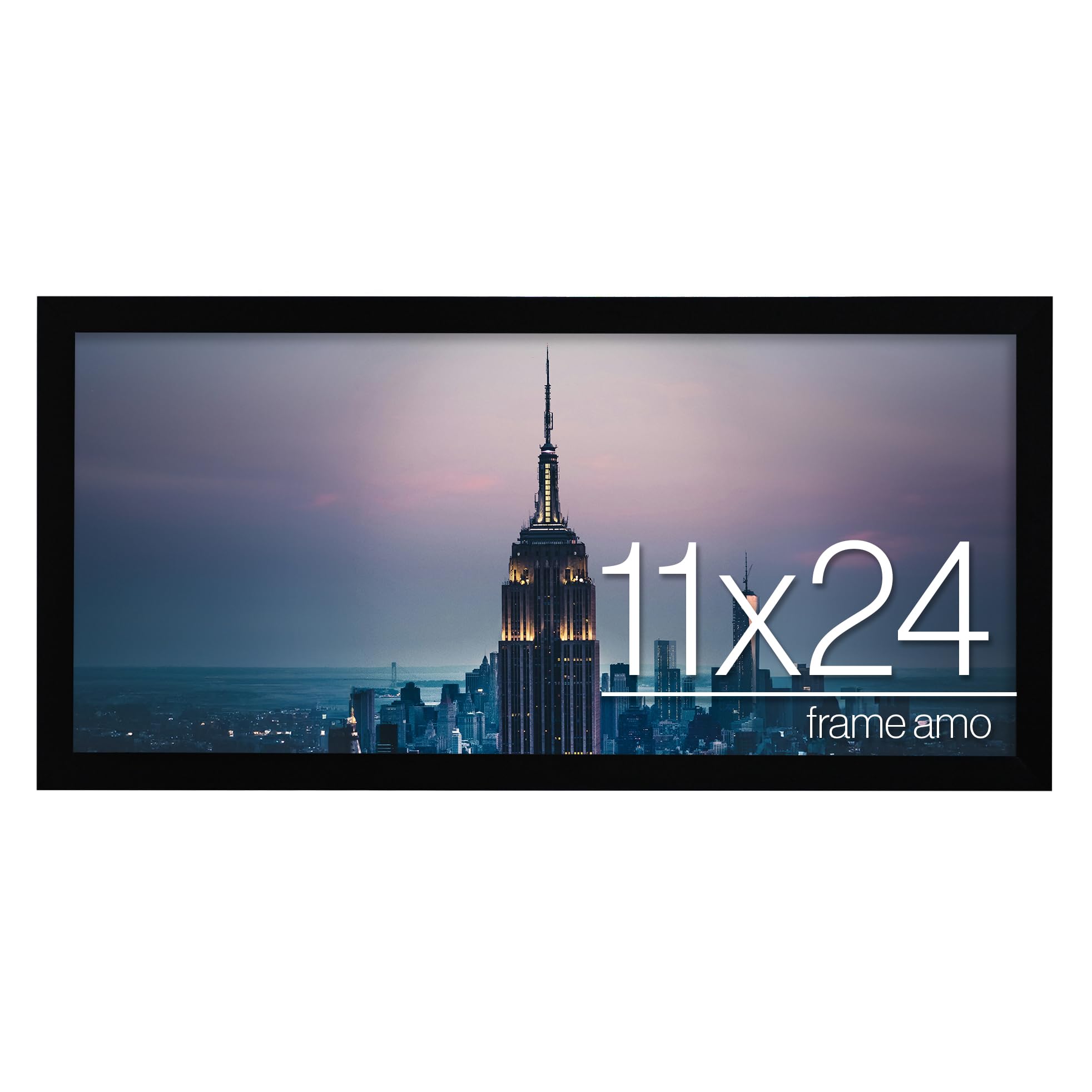 Amazon.com - Frame Amo 11x24 Black Modern Picture or Poster Frame, 1 ...