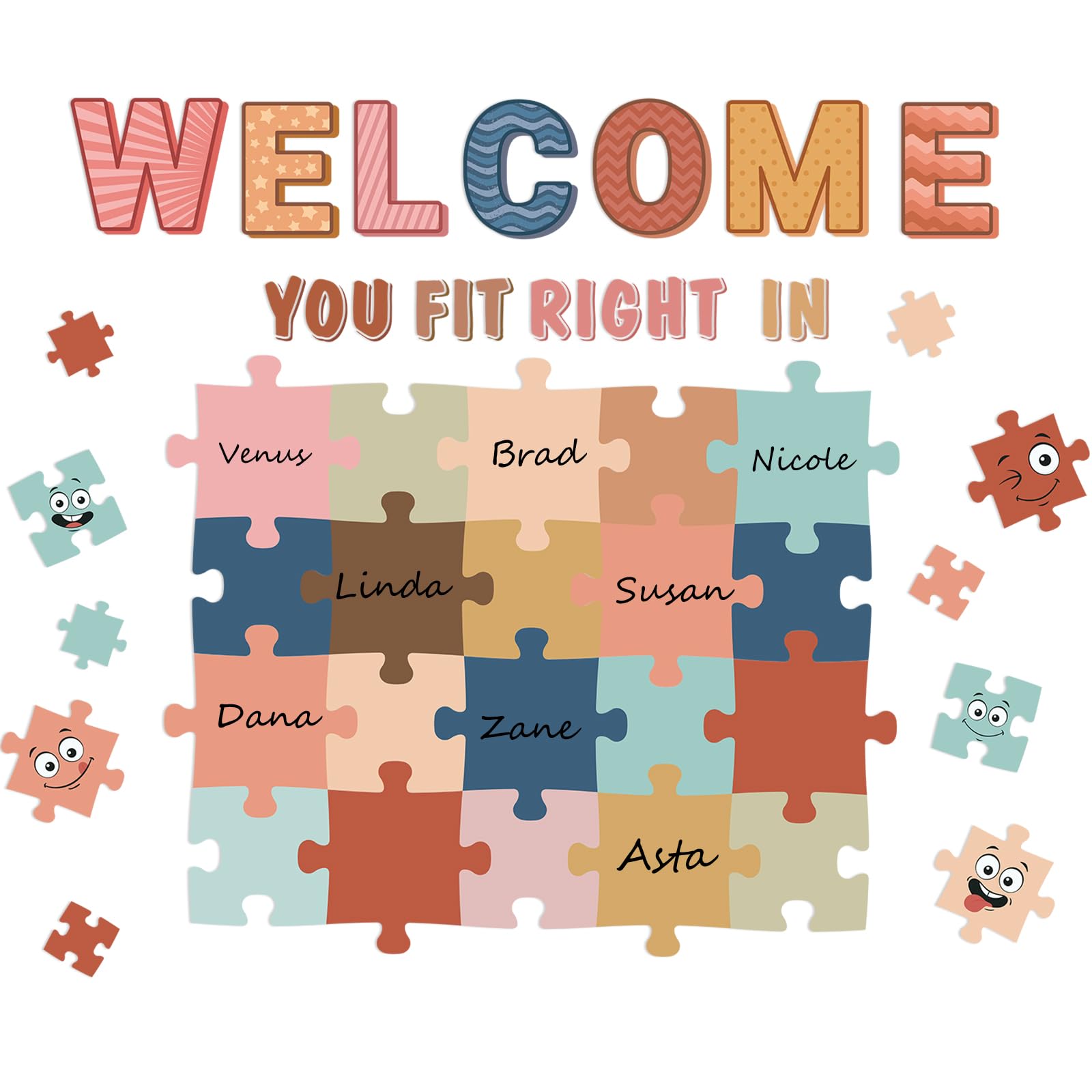 Buy Pajean Welcome Bulletin Board Set with Puzzle Pieces for Classroom ...