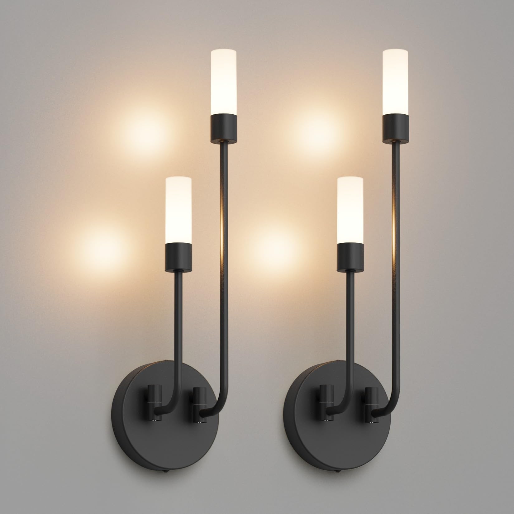 Snapklik.com : Tipace Black Modern LED Wall Sconce Hardwired Wall ...