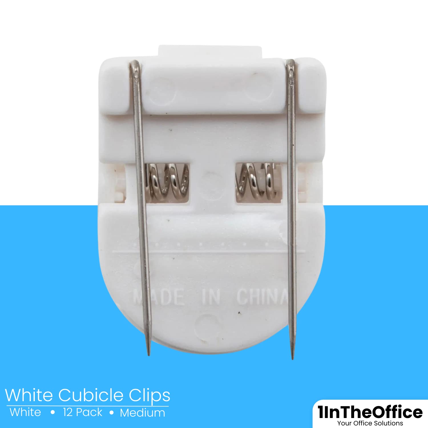 Snapklik.com : 1InTheOffice Cubicle Clips, White, 12/Pack