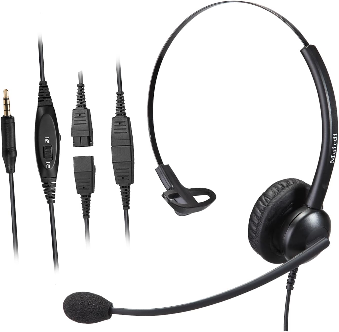 Headset Mobile Phone with Microphone Noise Cancelling Mono 3.5 mm Jack ...