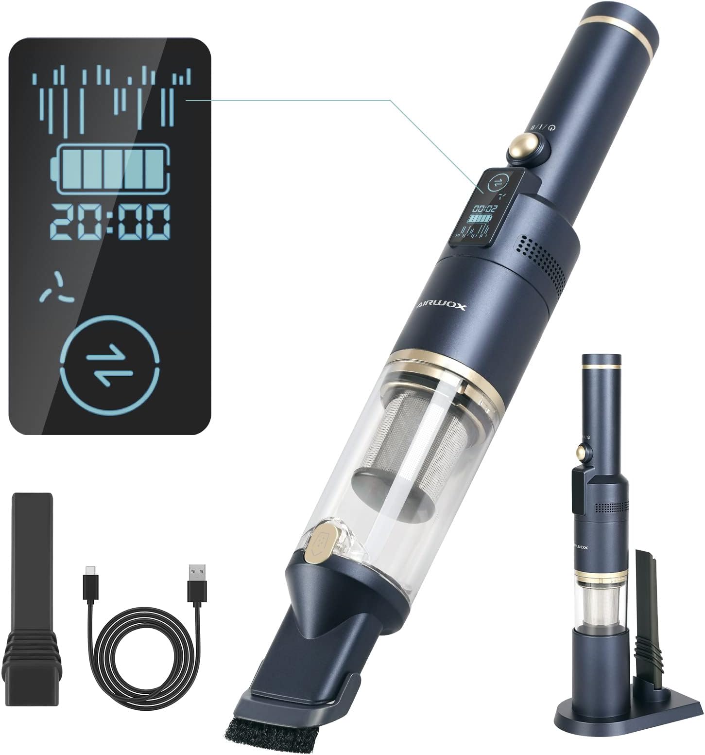 Amazon.com: XBllcyiv Mini Vacuum Cleaner for Car,2 in 1 Keyboard Vacuum ...