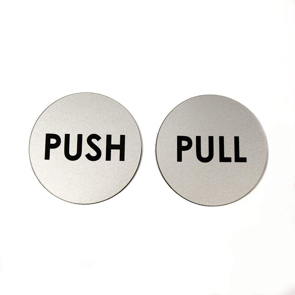 Amazon.com: Push and Pull Door Sign | 2" Round Push Pull Signs | Set of ...