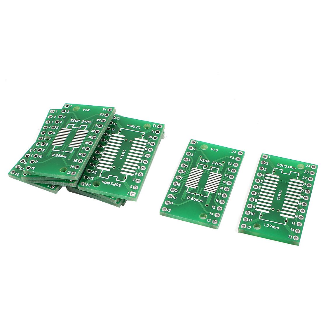 Amazon | uxcell 10個 PCBアダプタコンバータ SSOP-24 0.65mm SOP-24 1.27mm _DIP 24ピン ...