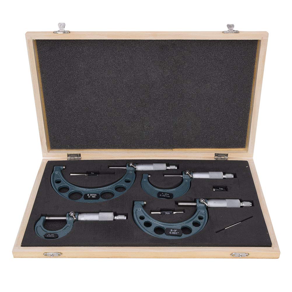 Micrometer, 4Pcs 0-4 inches Professional Imperial Micrometer Outside ...