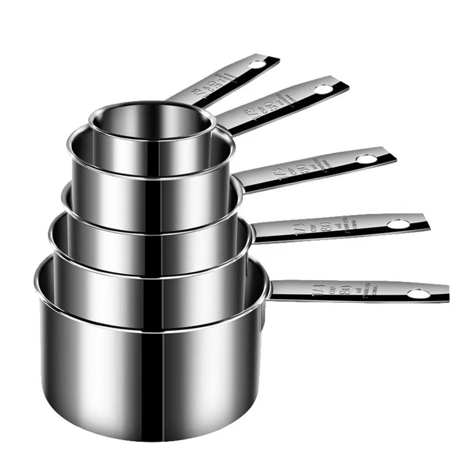 Amazon.com: 5-Piece Stainless Steel Measuring Cups Set - Dishwasher ...