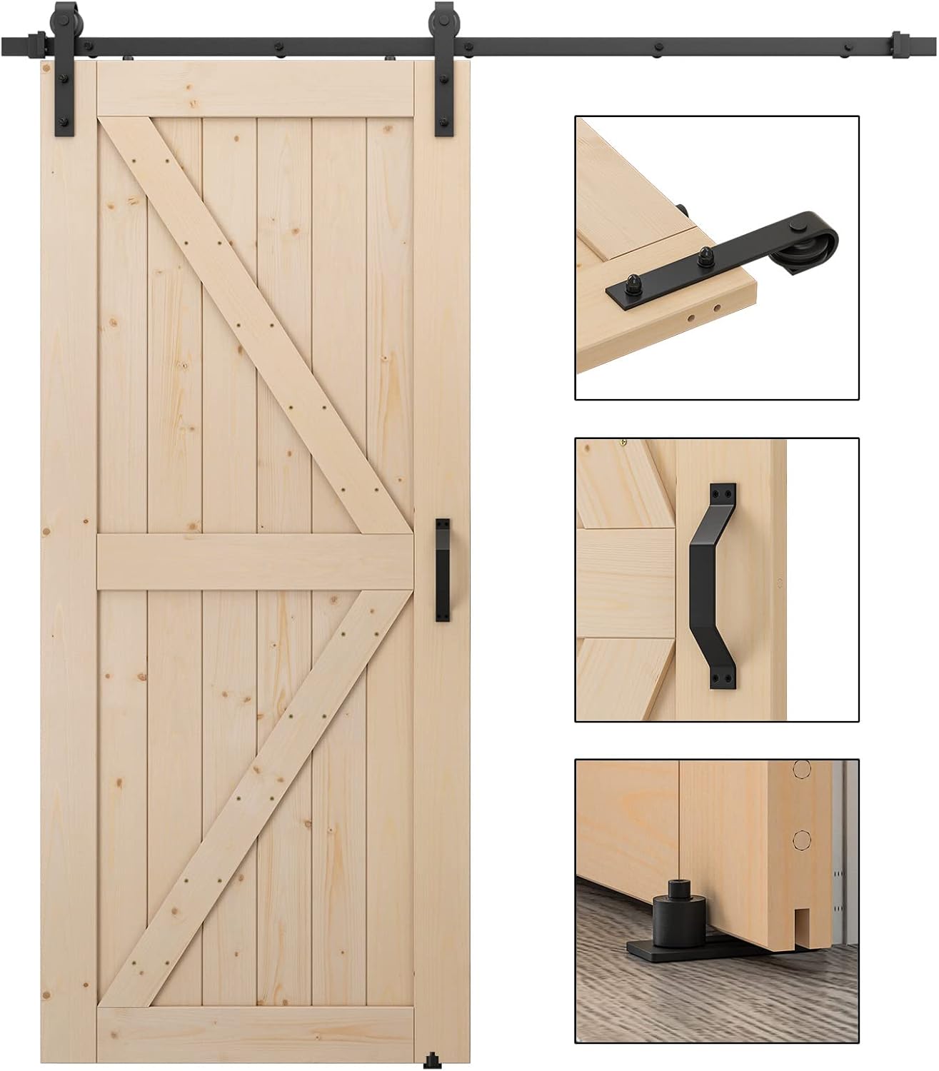 Amazon.com: LDB_BUILDING 36in x 80in Barn Door and 6.6ft Hardware Kit ...