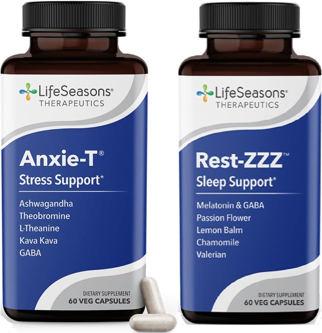 Amazon.com: LifeSeasons Anxie-T with Rest-ZZZ - Supports Mood & Full Night's Sleep - Naturally ...
