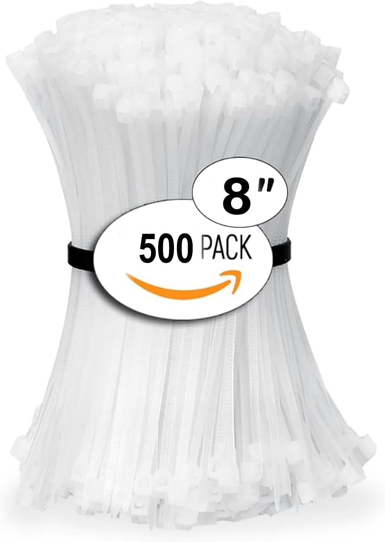 Amazon.com: PINKJOY Zip Ties 8 inch (500 Pack), 40lbs Tensile Strength ...