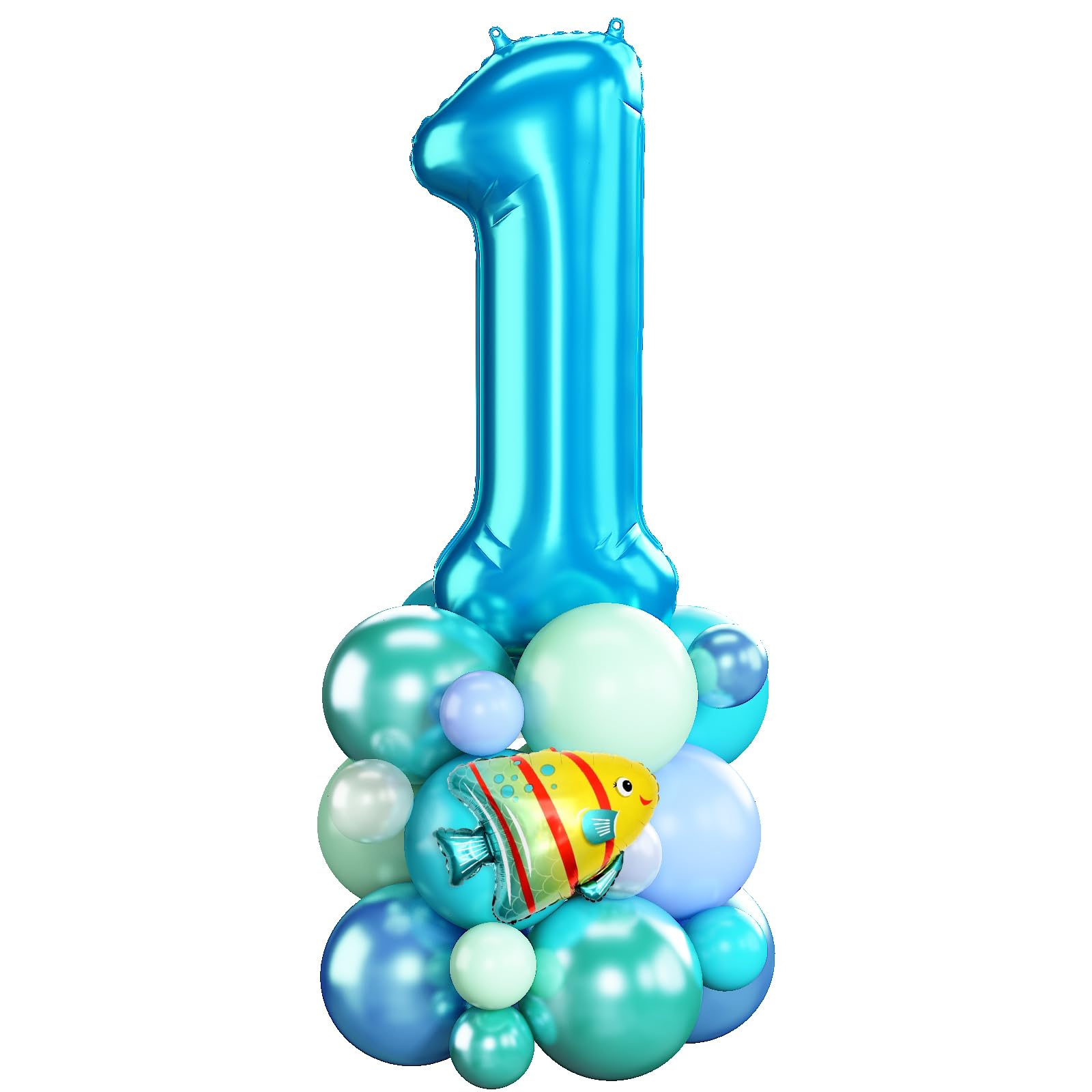 Amazon.com: Blue Number 1 Balloon 40 Inch Ocean Under the Sea Number ...
