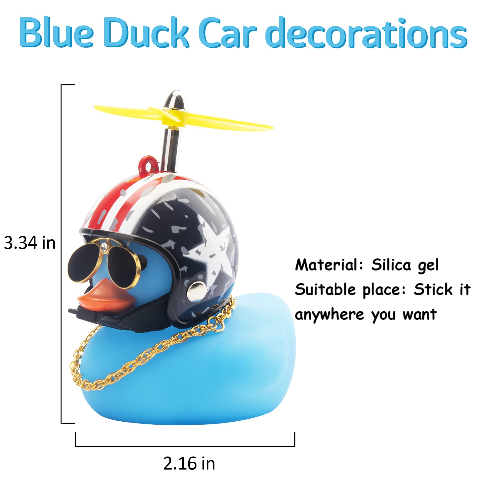 Snapklik.com : Wonuu Rubber Duck Toy Car Decoration Ornaments Blue Duck ...