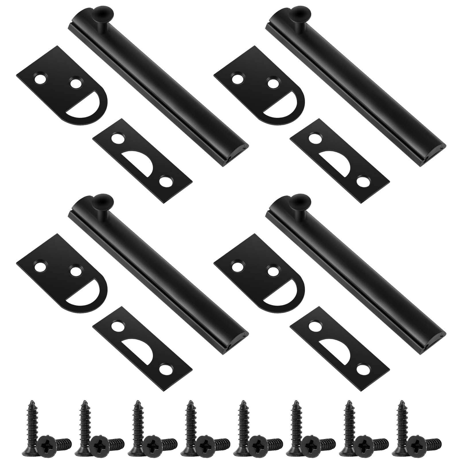 Lothee 4 Pcs Solid Brass Surface Bolt Door Slide Bolt Door Latches for ...