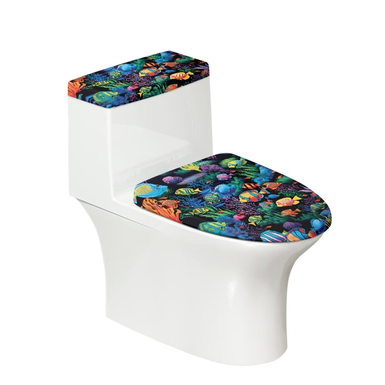 Amazon.com: Hechitok Fishes Toilet Lid Covers and Tank Lid Covers, Soft ...