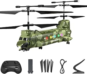 B-Qtech Chinook RC Helicopter,Remote Control Military Helicopter,Twin ...