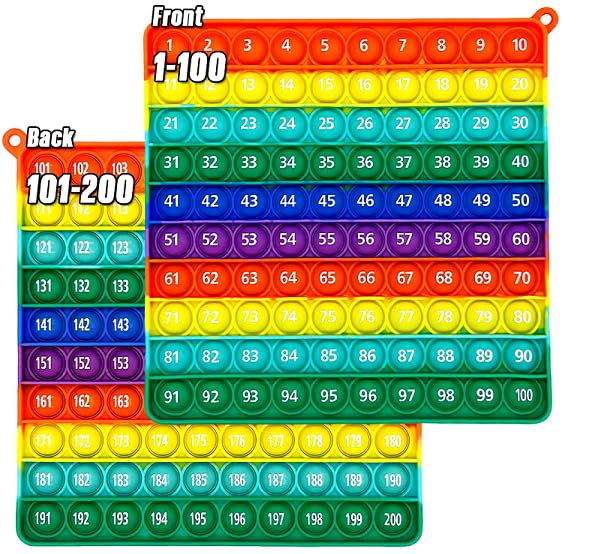 Numbers 1-100 1-200 Pop It Learning Pop Educational Pop It Double-Side ...