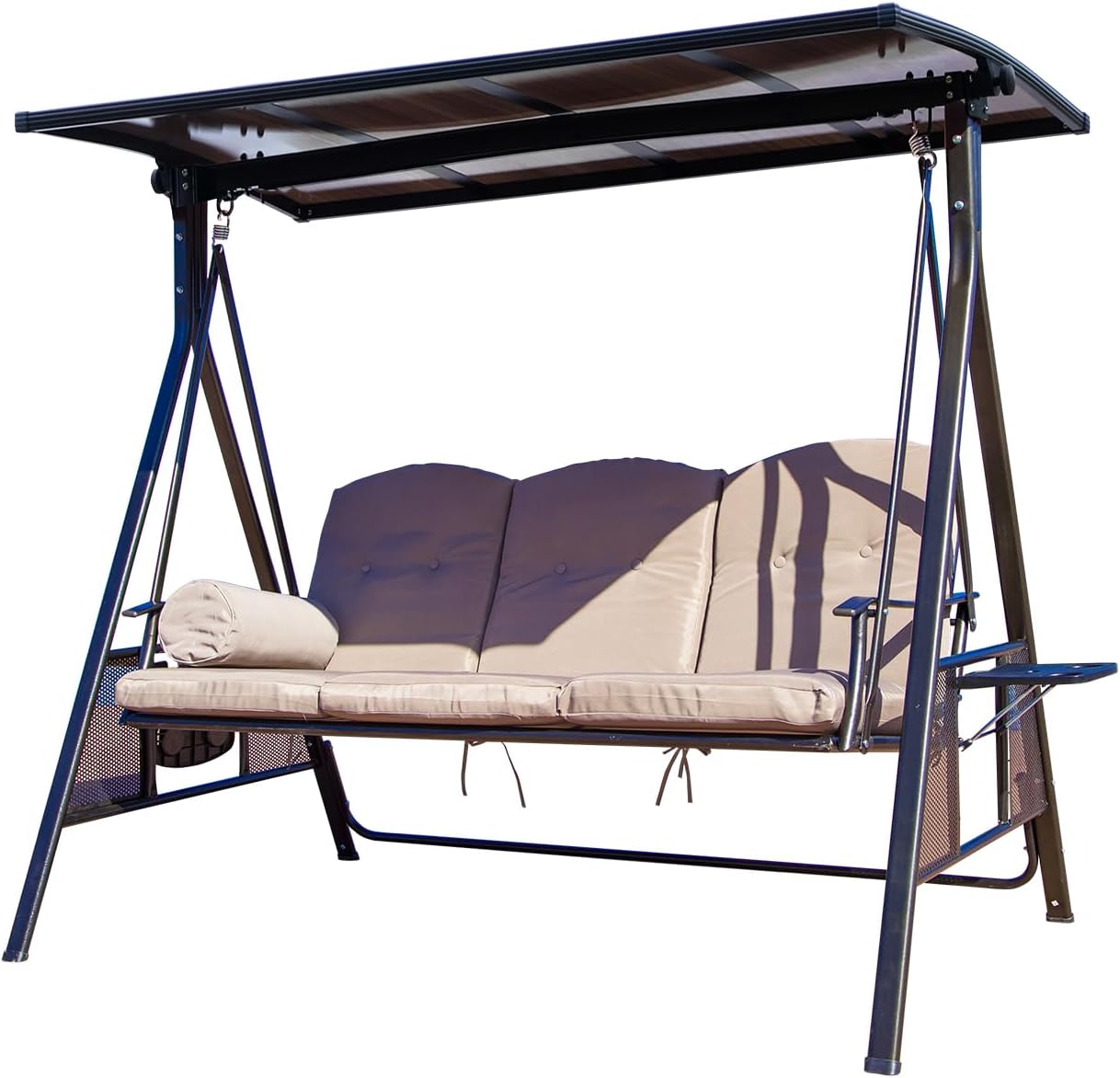 Amazon.com: FAPOLITE 2/3-Seat Solar Patio Porch Swing with Adjustable ...