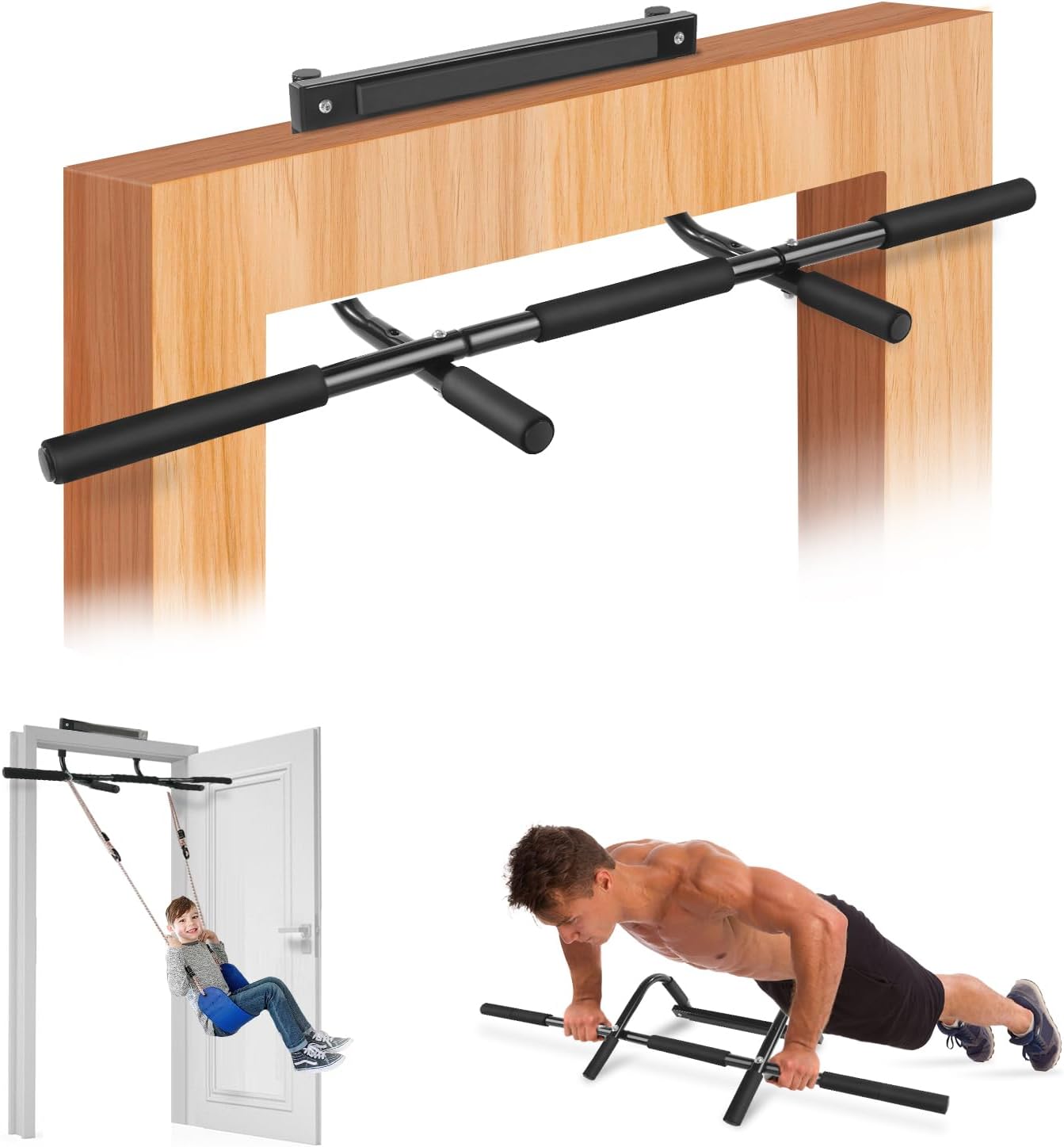 Amazon.com : ZBZBML Simple Doorway Pull Up Bar -Black Indoor Chin Up ...